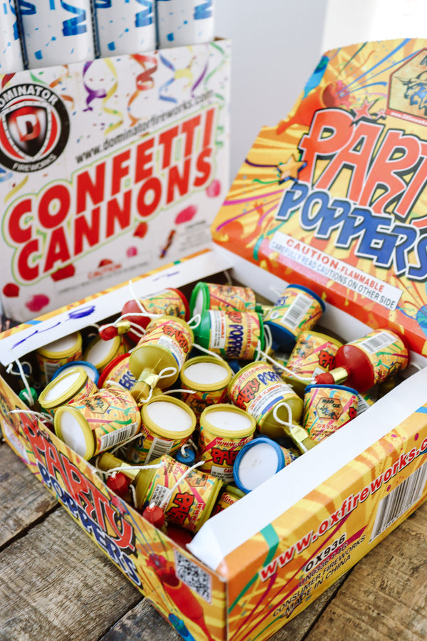 Pull String Confetti Party Poppers 6 pack| Colorful Celebration Supply ...